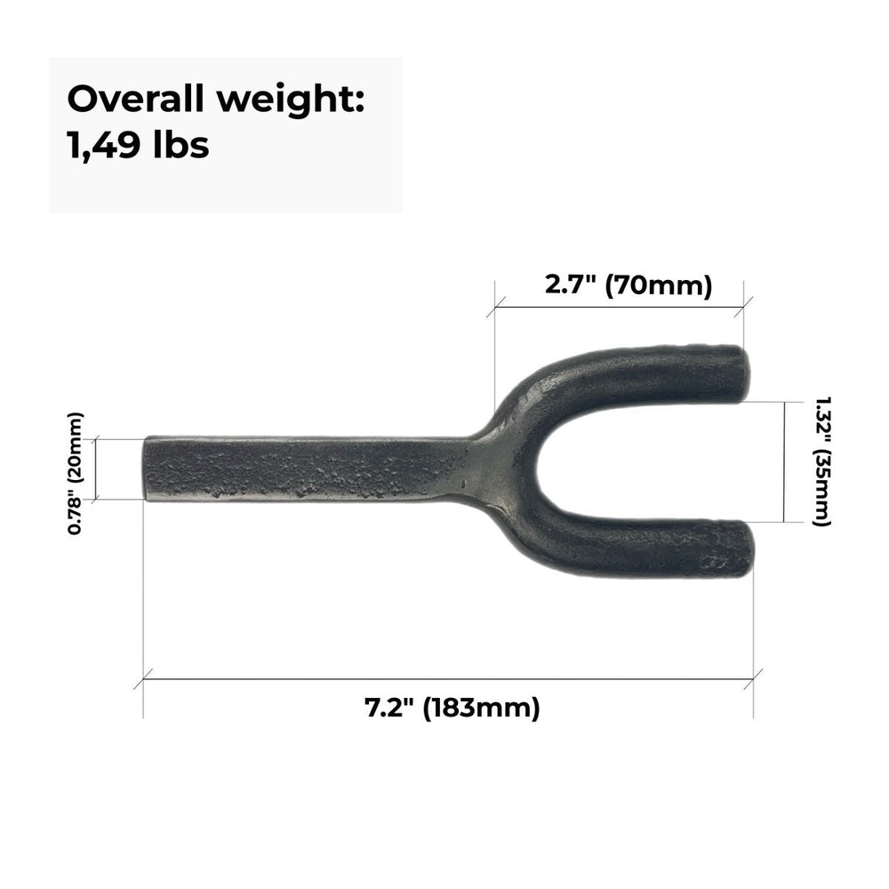 Hand forged blacksmithing bending fork premium anvil tool