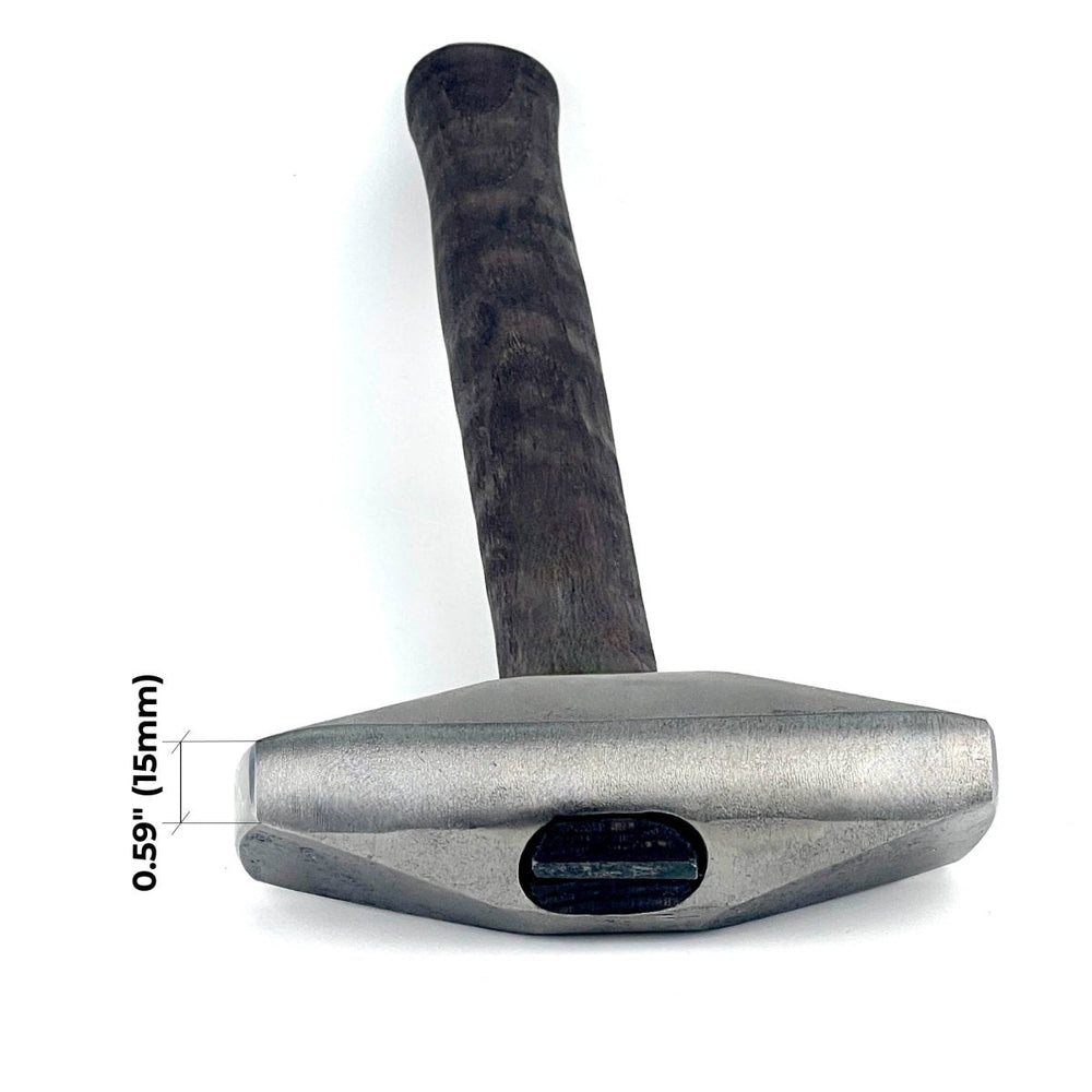 Hand forged double angle diagonal peen hammer for blacksmith